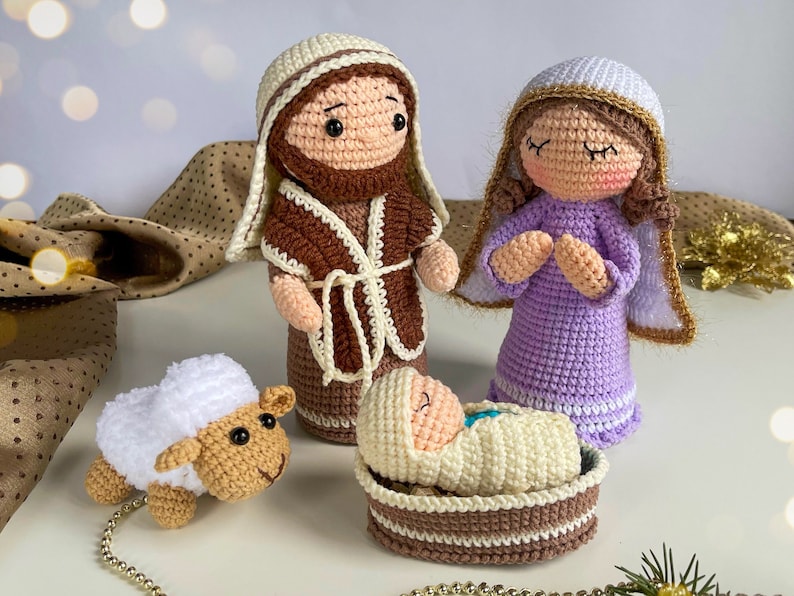 Nativity Set Crochet Pattern Mary Joseph and Jesus Christmas - Etsy