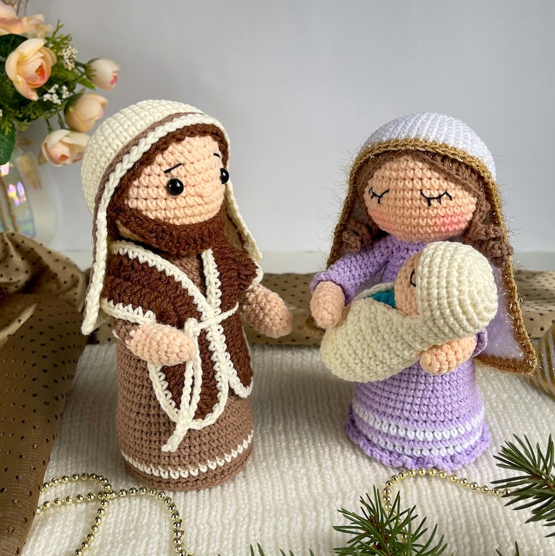 Nativity Set Crochet Pattern Mary Joseph and Jesus Christmas - Etsy ...