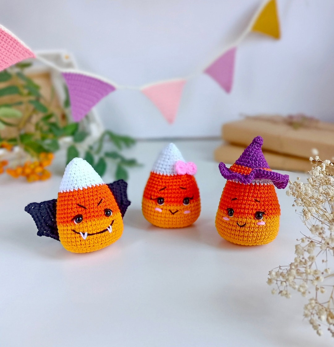 Amigurumi Candy Corn Crochet Pattern, Crochet Keychain Pattern ...