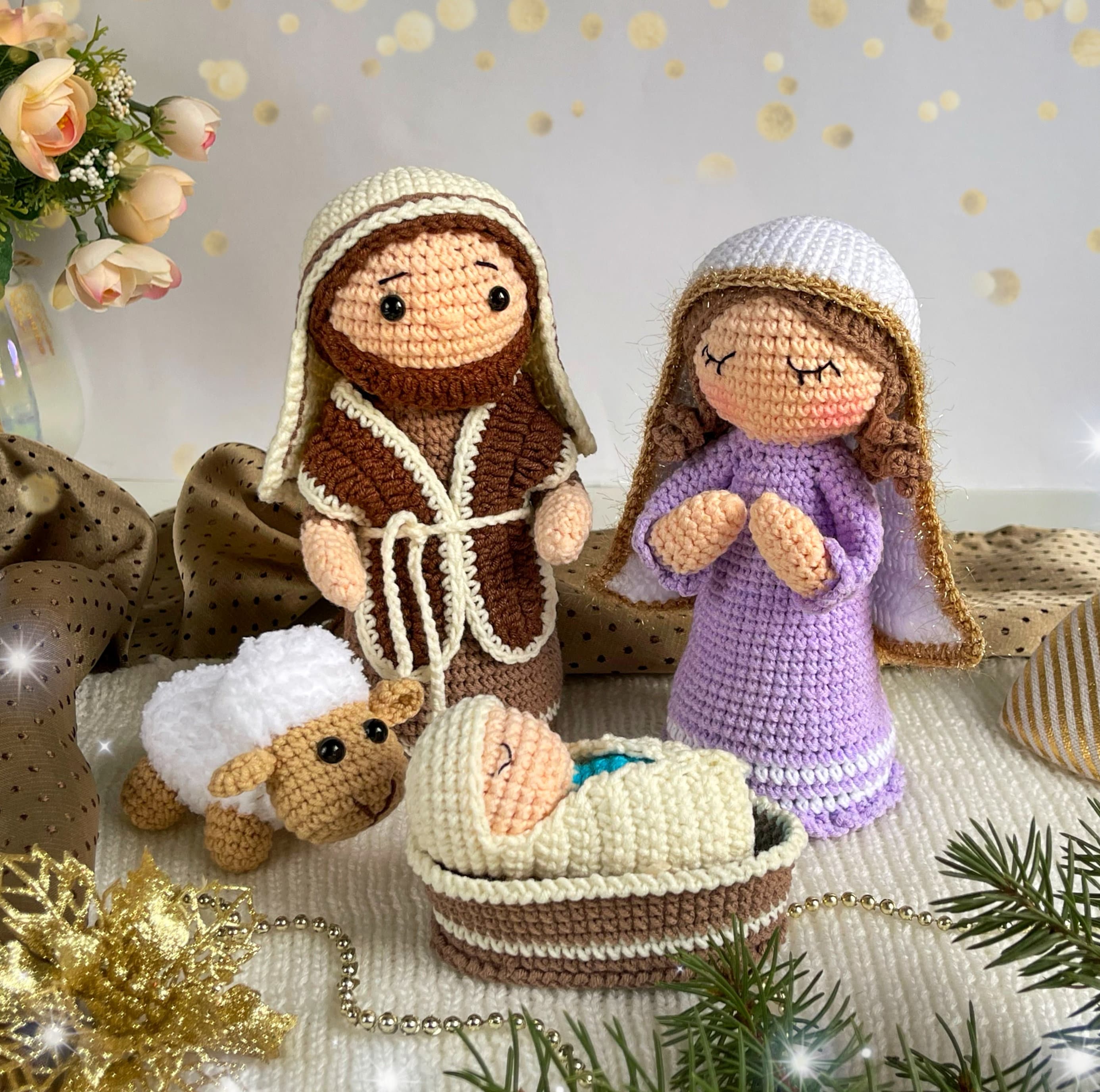Nativity Set Crochet Pattern Mary Joseph and Jesus Christmas - Etsy ...