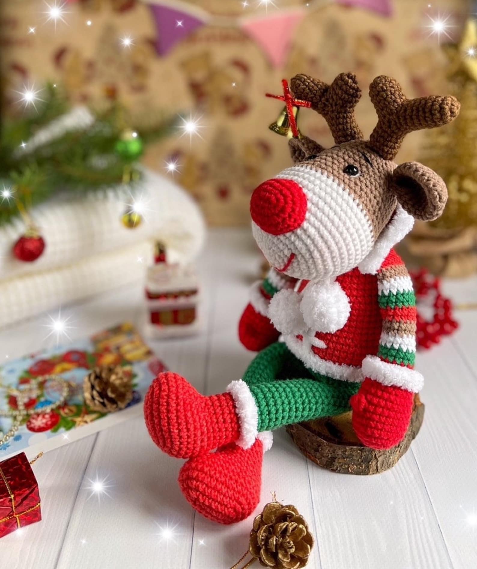 Crochet Christmas Reindeer PATTERN/ Amigurumi Crochet Pattern - Etsy