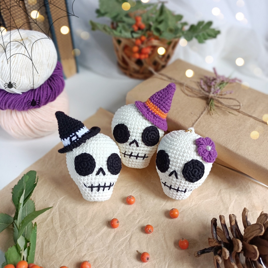 Halloween Crochet Pattern Skull, Skull Crochet Pattern, Spooky ...