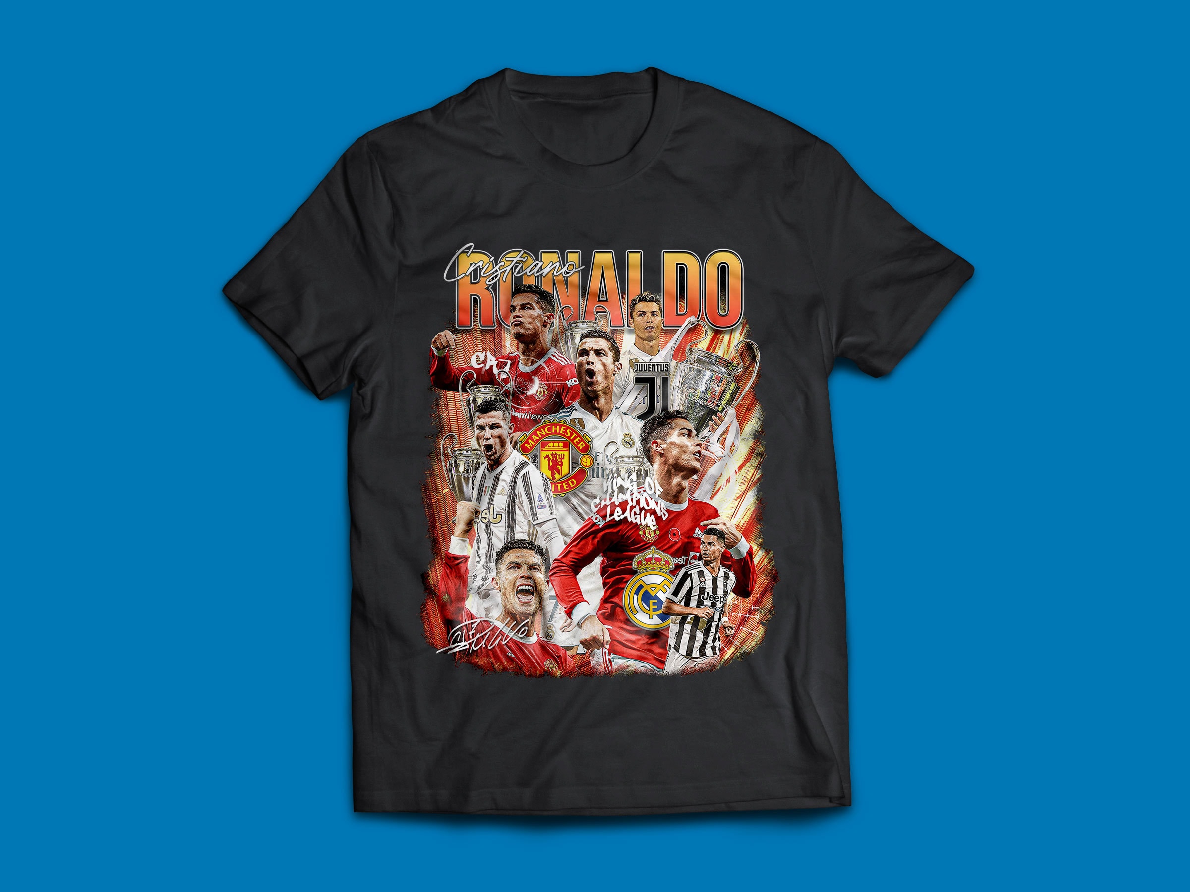 Cristiano Ronaldo 90s Style Vintage Bootleg Tee Graphic T-shirt, Ronaldo Sweatshirt, Football ...