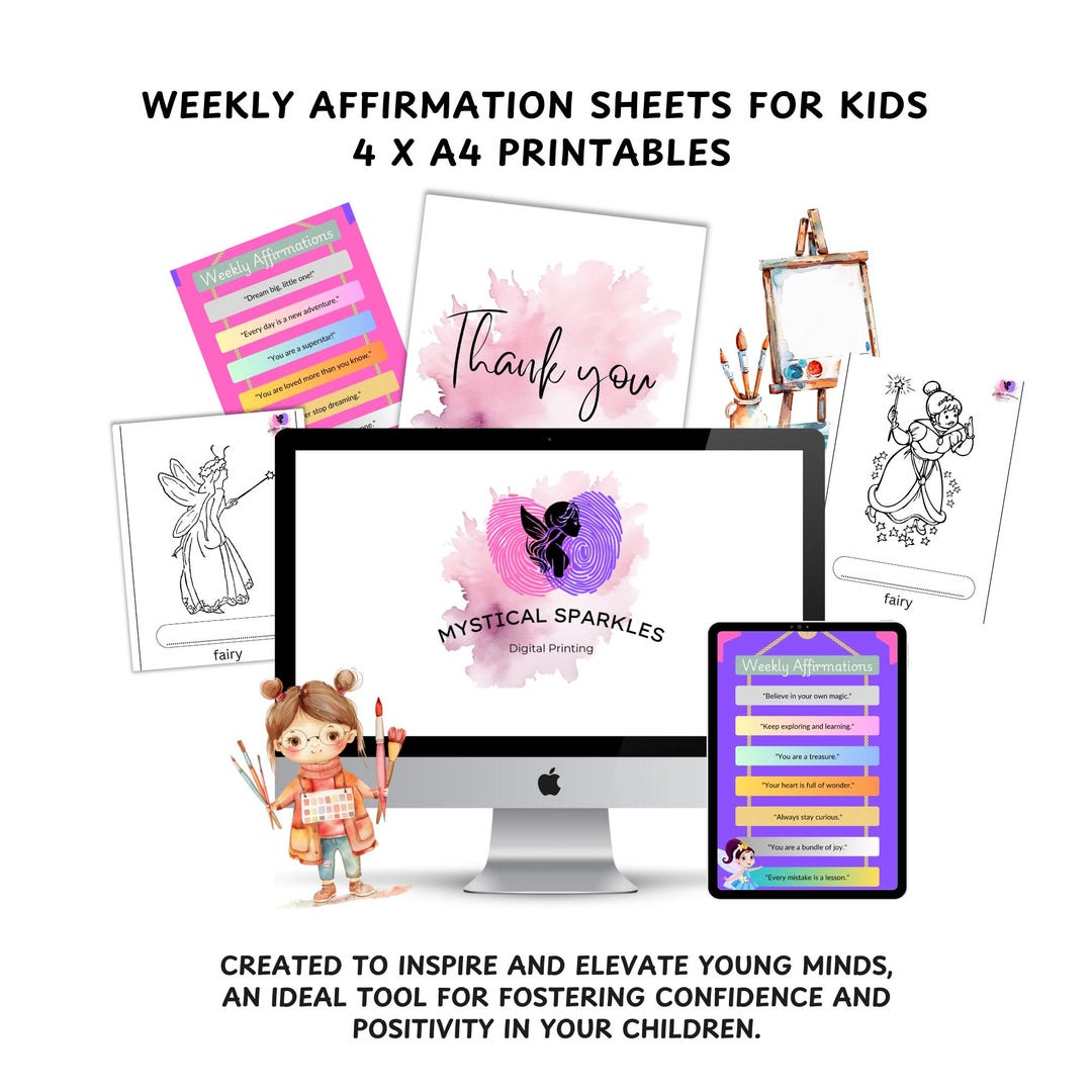 Affirmations for Kids Printable Mindfulness Messages Positive Thinking ...