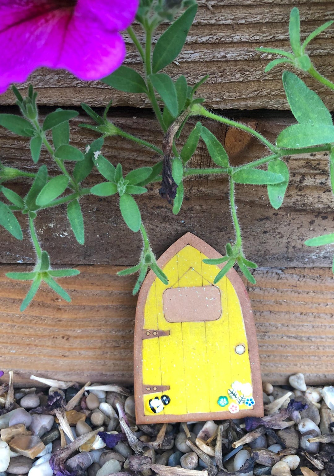 Wooden Fairy Door, Yellow Art, House Doors, Decorative Hand Painted ...