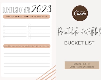 Bucket List Canva Template - Etsy