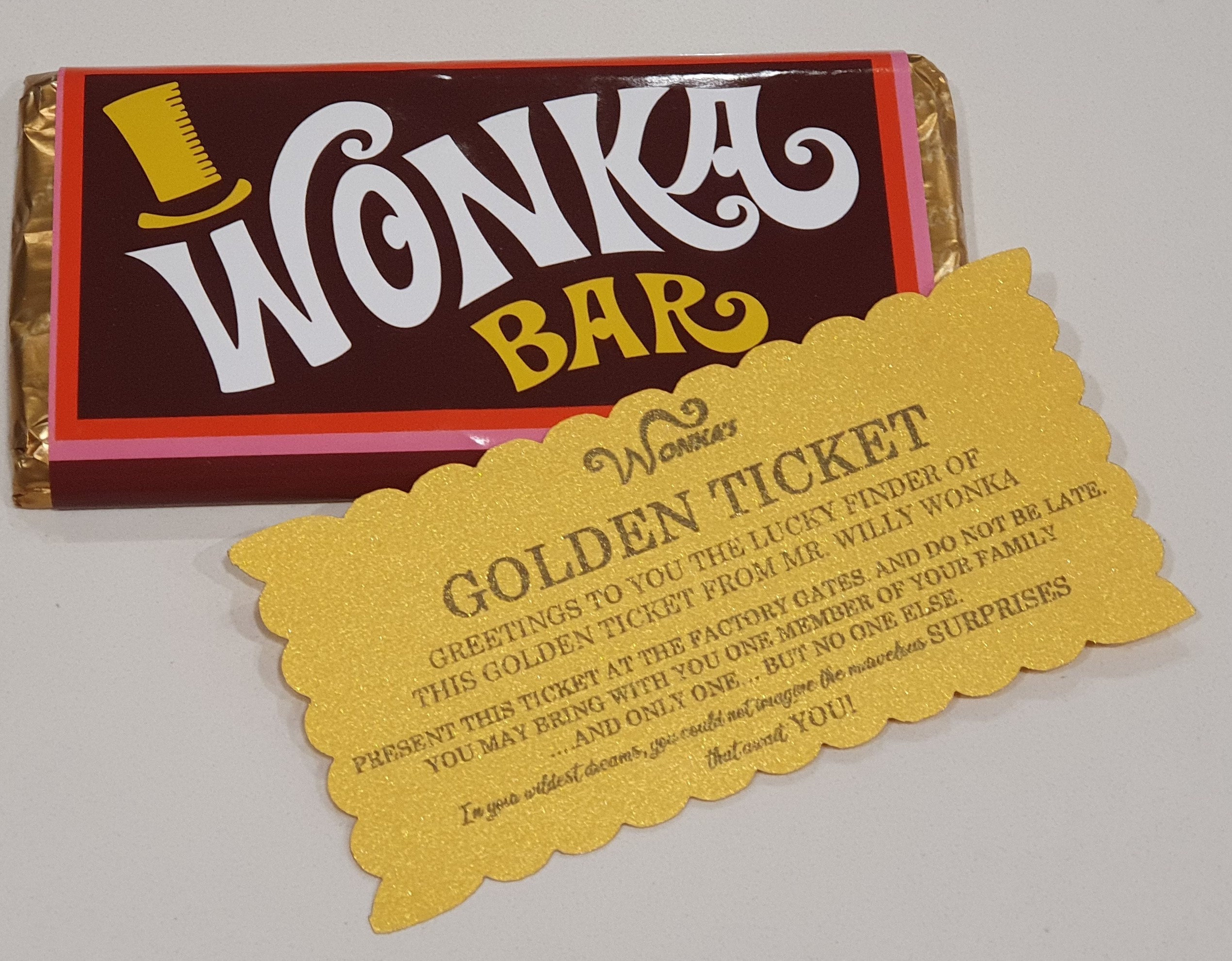Willy Wonka Wrapper Golden Ticket! With or Without Chocolate Optional ...