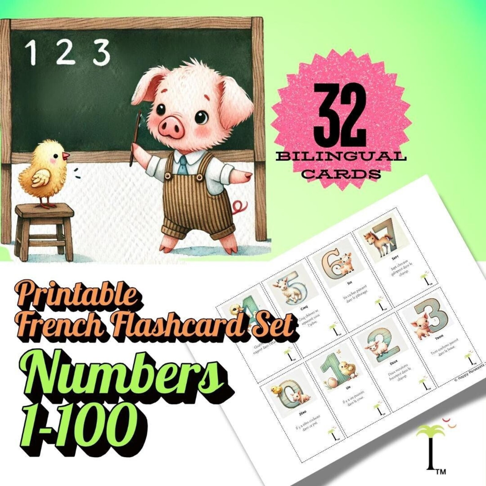 French English Printables, French Flashcards, Number Flashcards, Learn ...