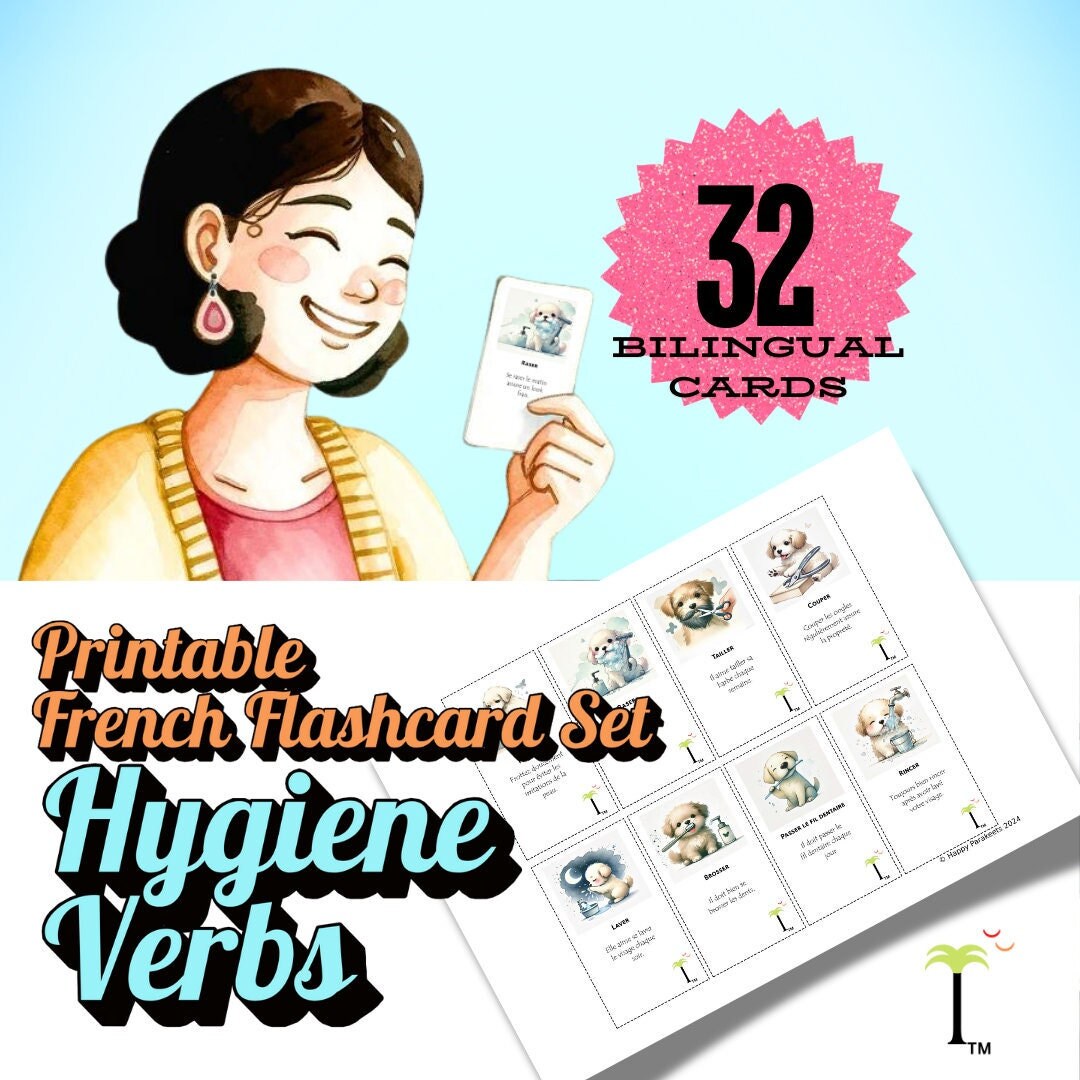 French English Printables, French Flashcards, Verb Flashcards, Learn ...