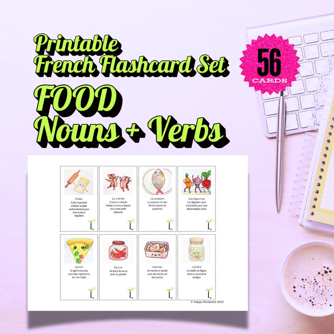 French English Printables, French Flashcards, Food Flashcards, Learn ...