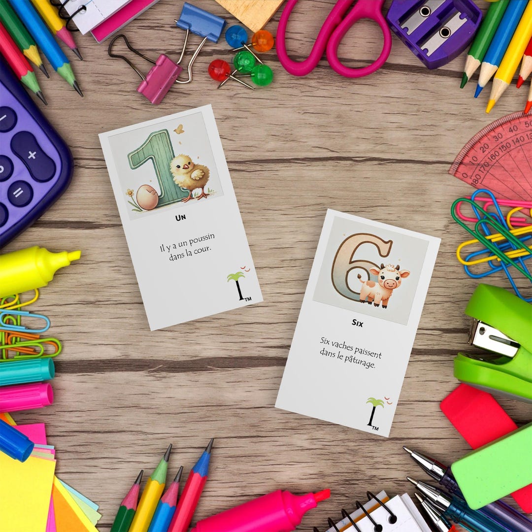 French Number Flashcards, Printable Set, Learn French Vocabulary at ...