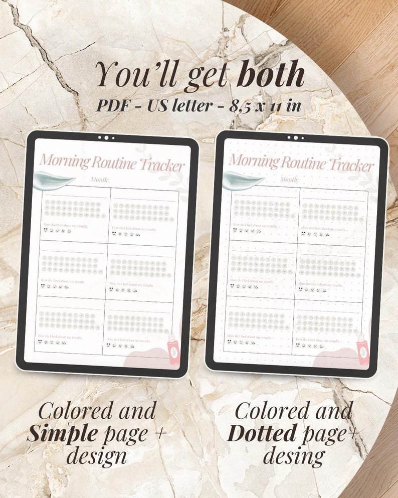 2026 Morning Routine Tracker Printable – Daily Habit Tracker, Self Care ...