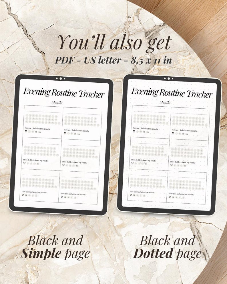2026 Evening Routine Tracker Printable – Daily Self Care & Night Habits ...