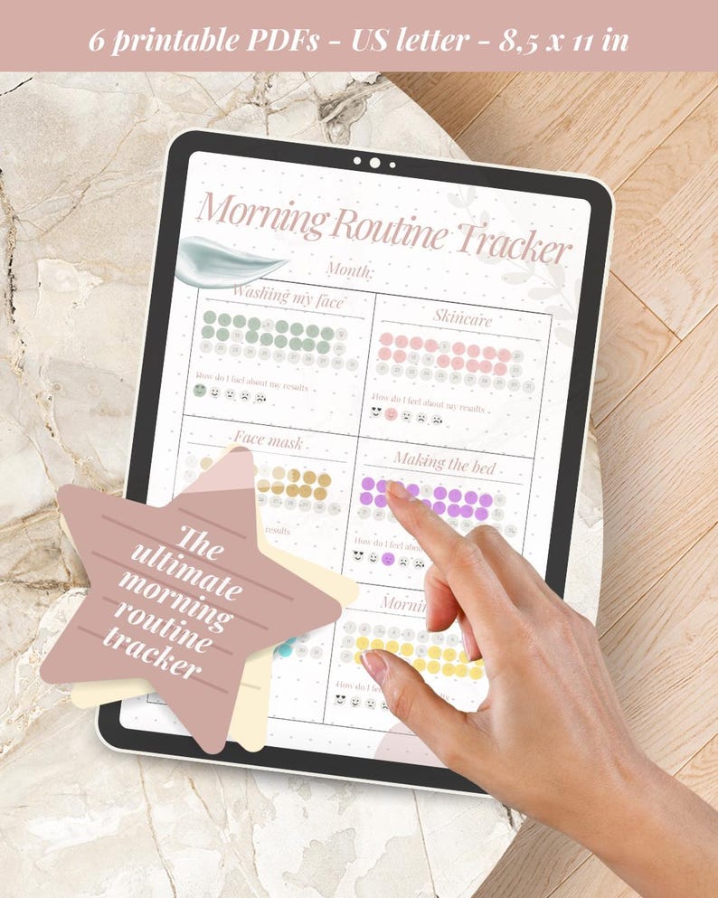 2026 Morning Routine Tracker Printable – Daily Habit Tracker, Self Care ...