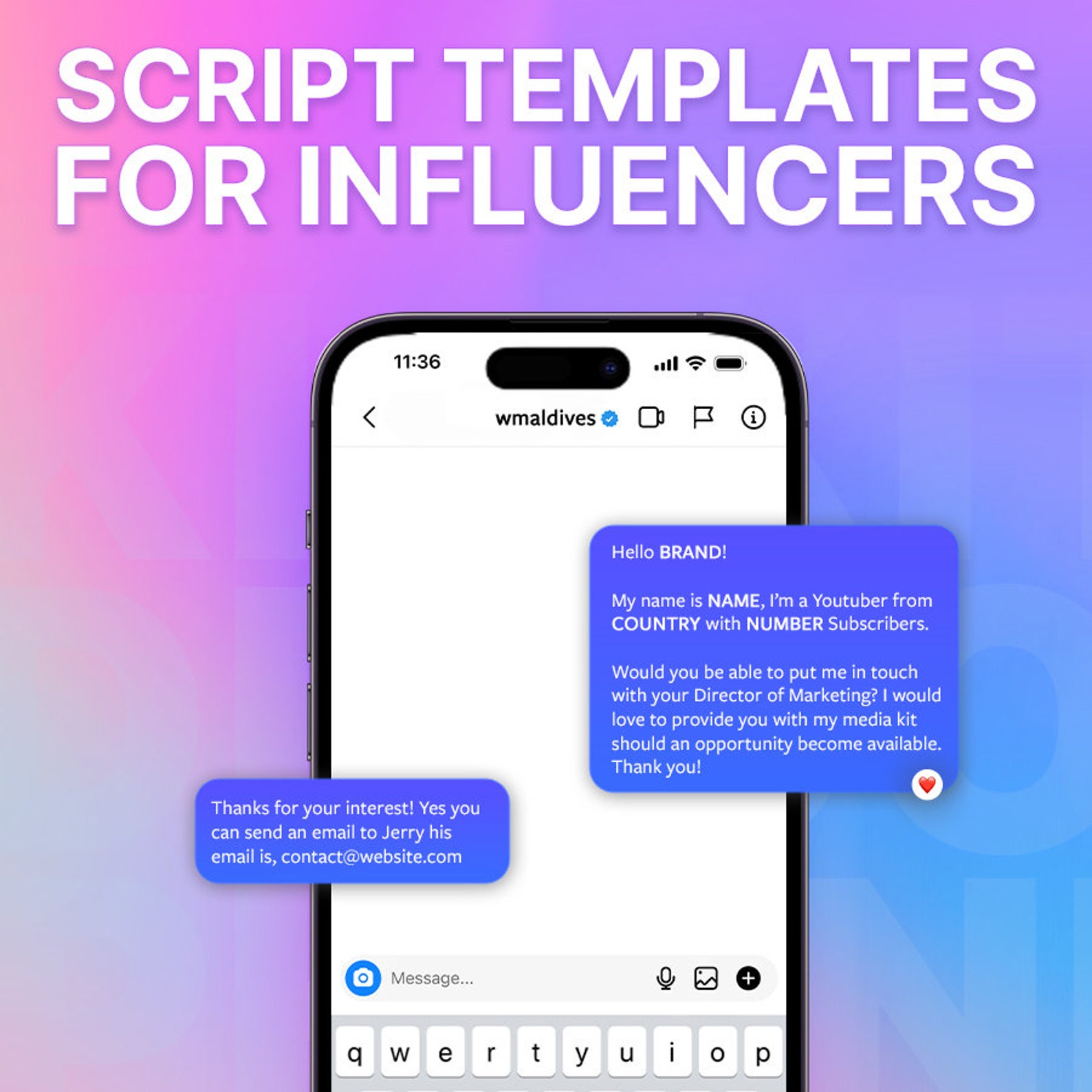 Script Templates for Pitching Brand Collaborations - Etsy