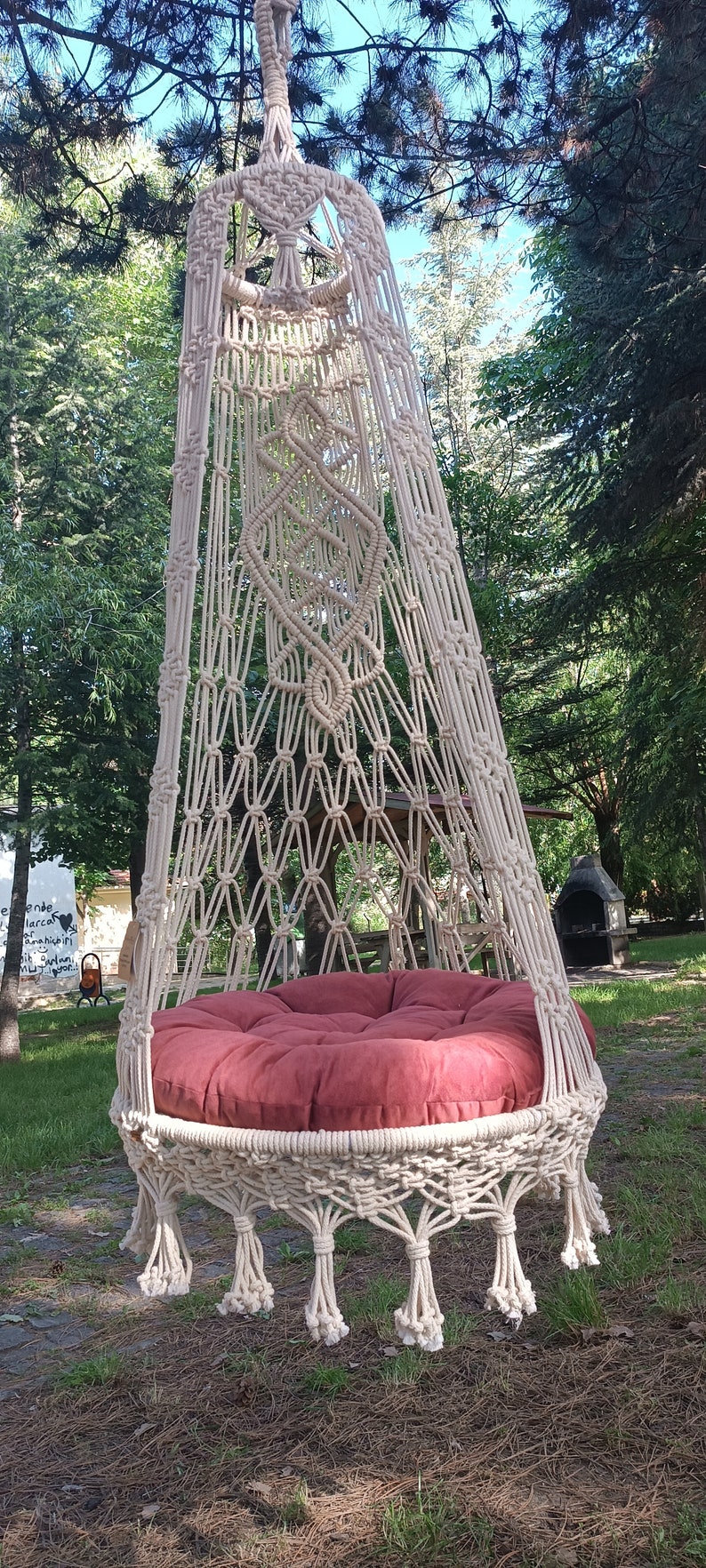 Swingswing and Cushion Macrame Baby Swing Tavana Asılı - Etsy