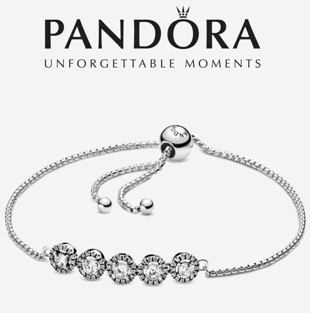 Pandora Round Sparkle Slider Bracelet - Etsy