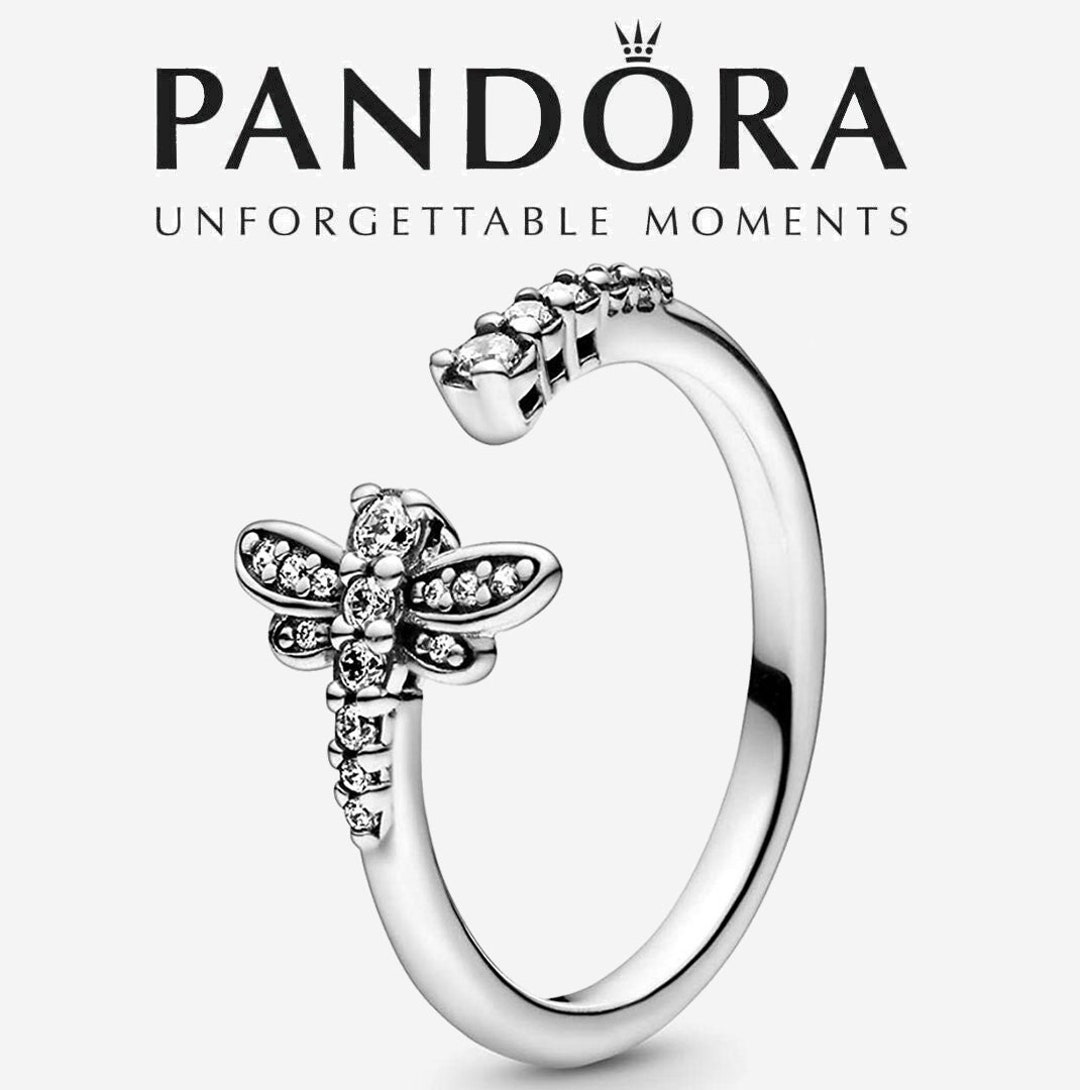 Pandora Sparkling Dragonfly Open Ring - Etsy