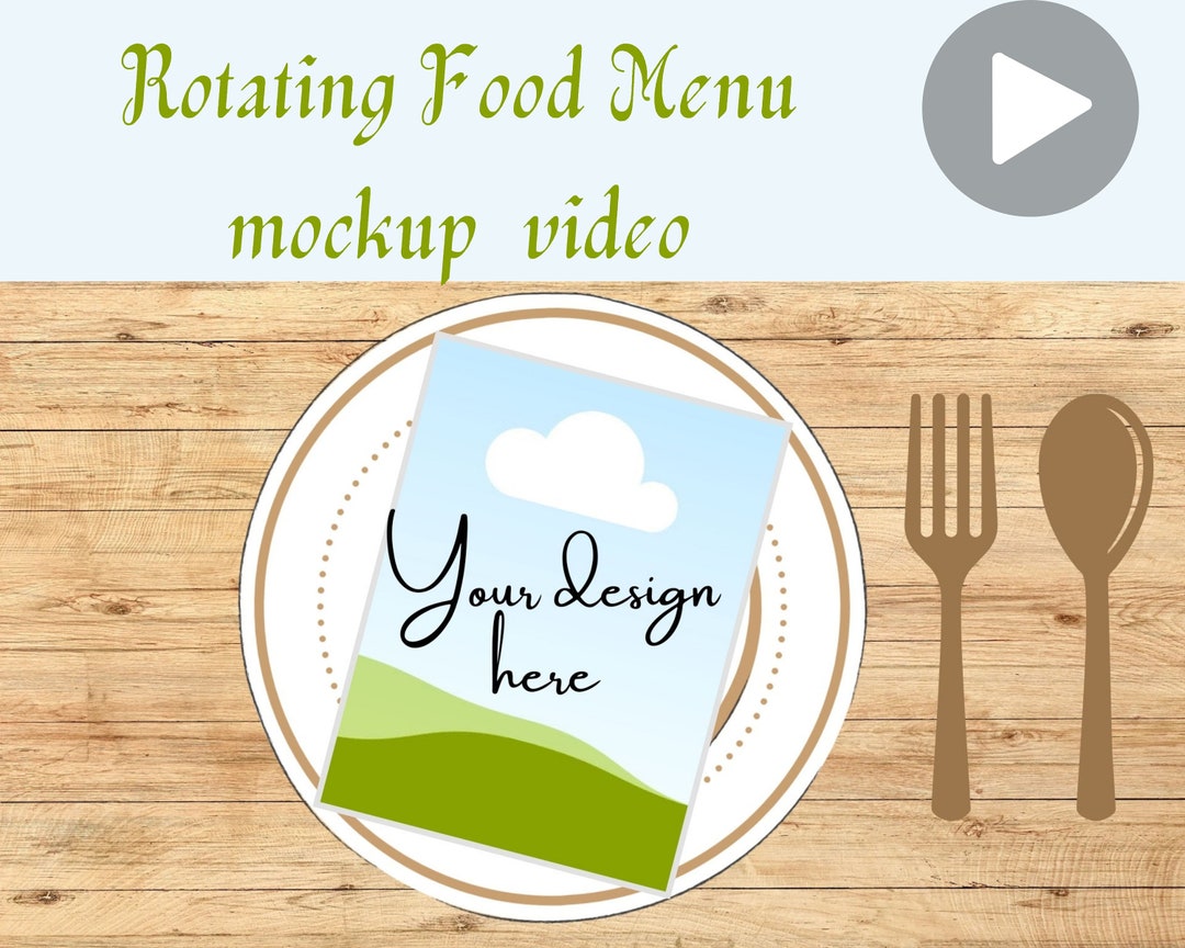 Food Menu Mockup Video, Rotating Plate Food Menu Mockup Video, Wedding ...