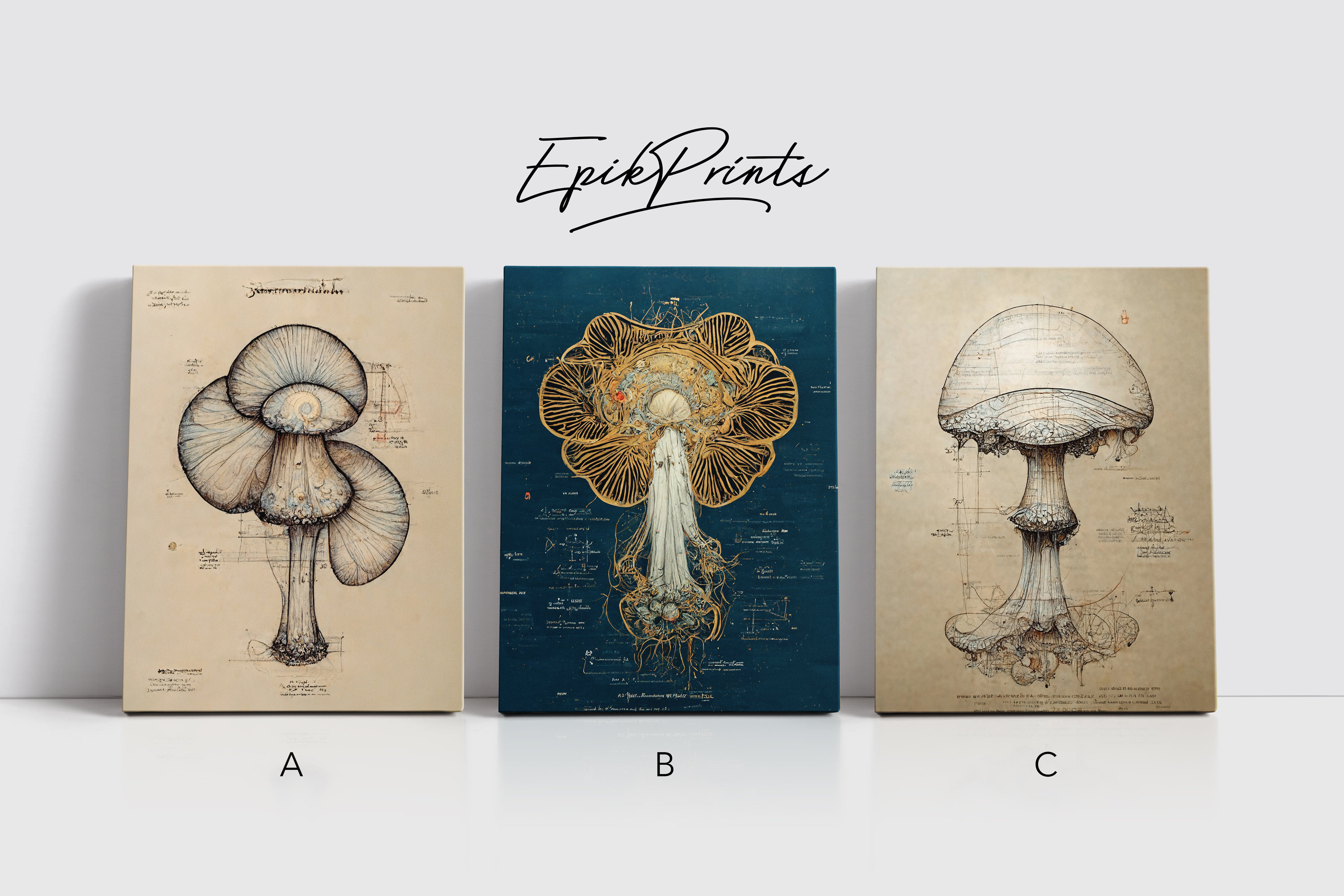 Anatomy of Mushrooms Diagram LARGE 30x40 Canvas Prints, Vintage Wall ...