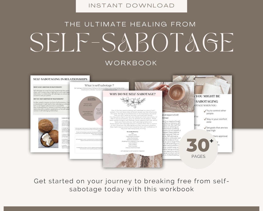 The Ultimate Self Sabotage Workbook, Mental Health , Journal Prompts ...