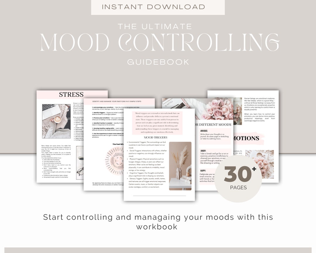 Mood Journal Workbook , Mood Trackers , Controlling Moods, Control ...