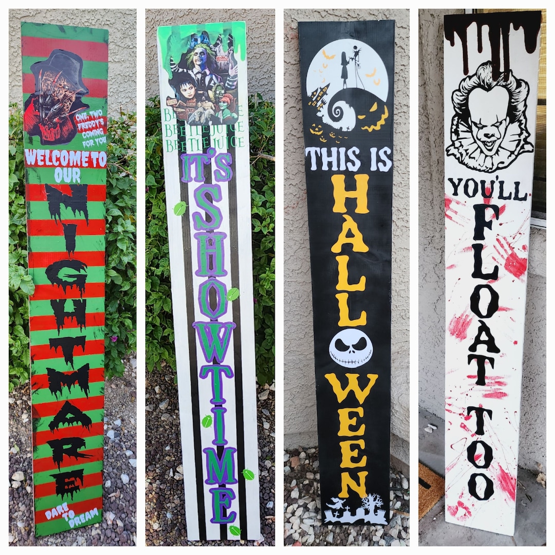 Spooky Season Welcome Porch Sign|halloween Porch Sign|pennywise Sign ...