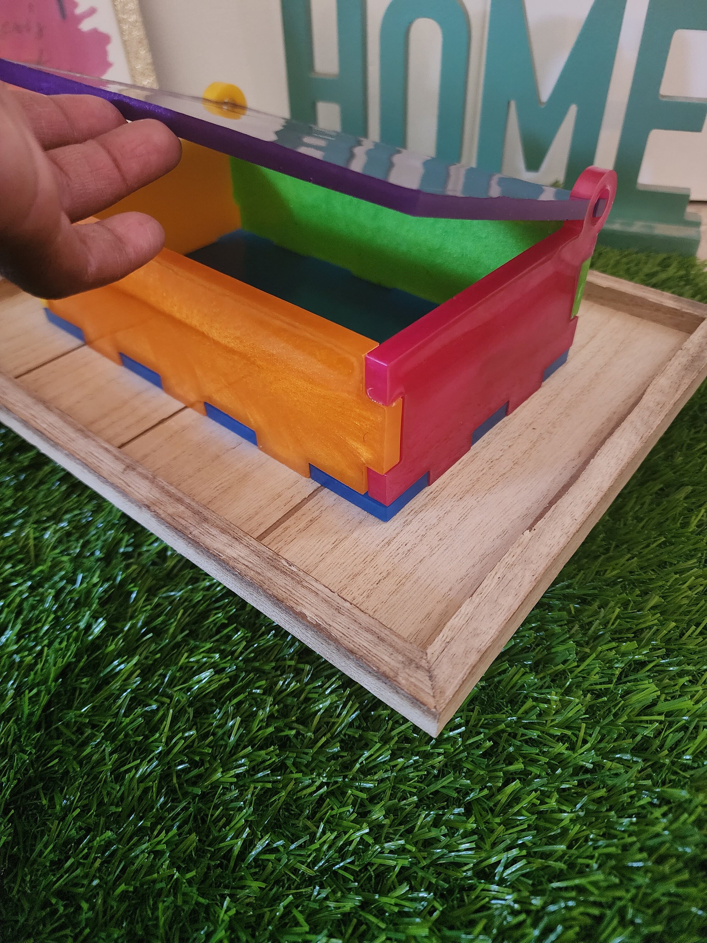 Rainbow Puzzle Box Made of Resin Catch All Box Rainbow Box - Etsy