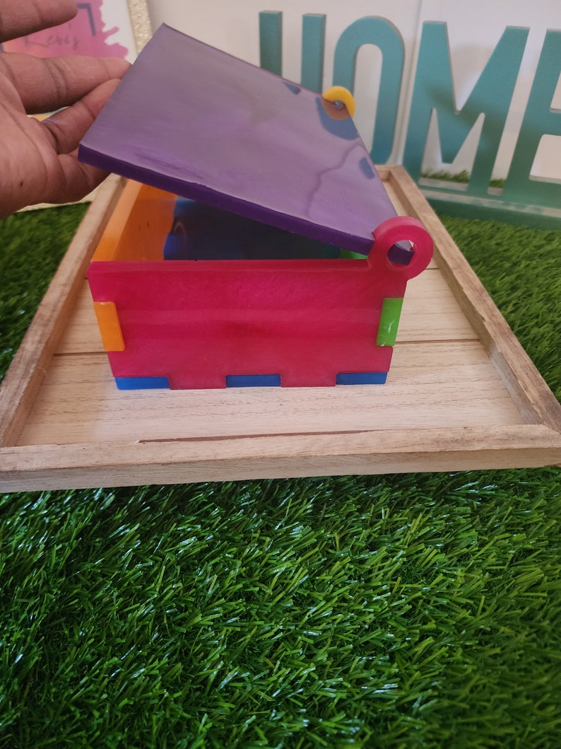 Rainbow Puzzle Box Made of Resin Catch All Box Rainbow Box - Etsy