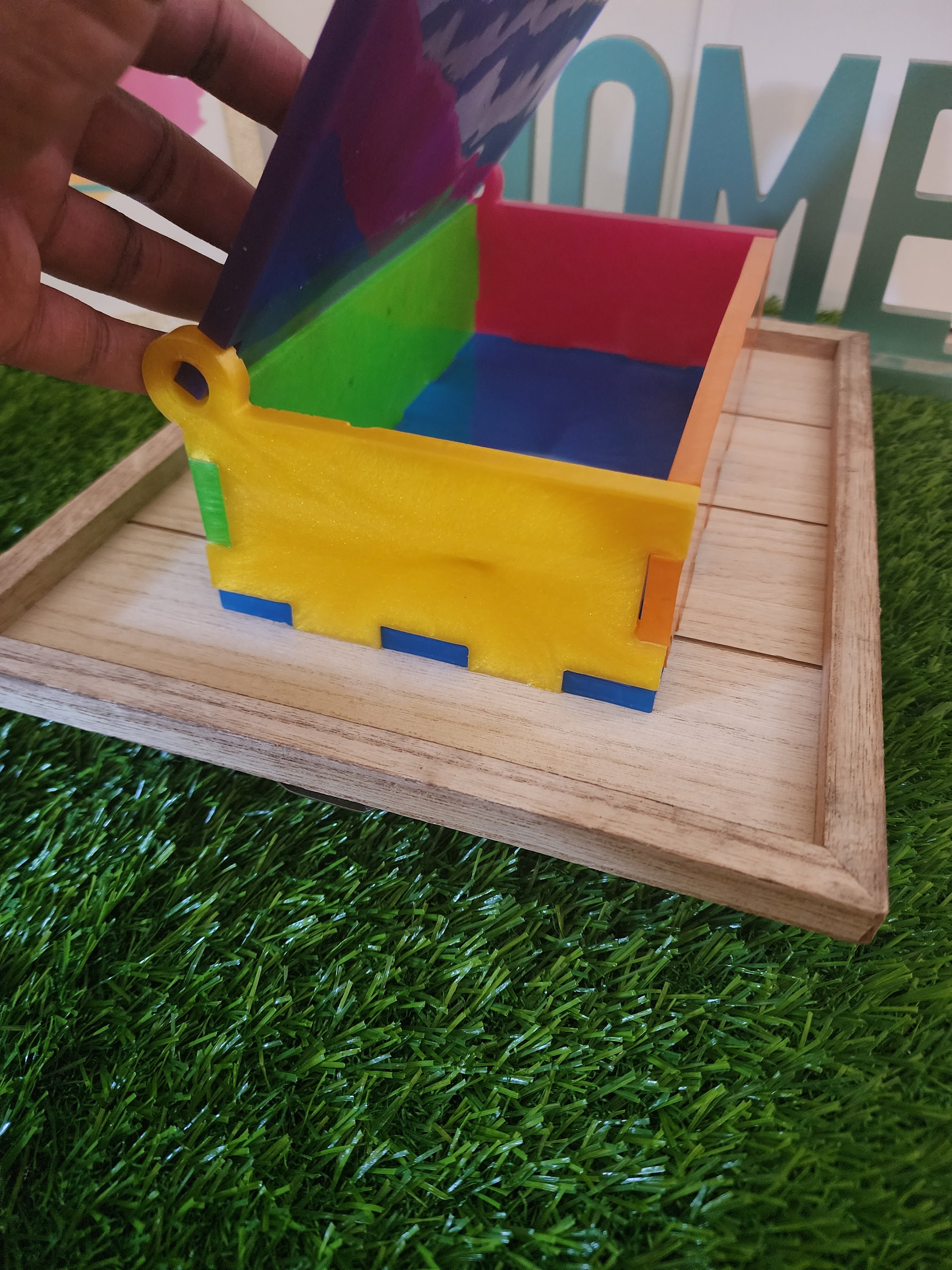 Rainbow Puzzle Box Made of Resin Catch All Box Rainbow Box - Etsy