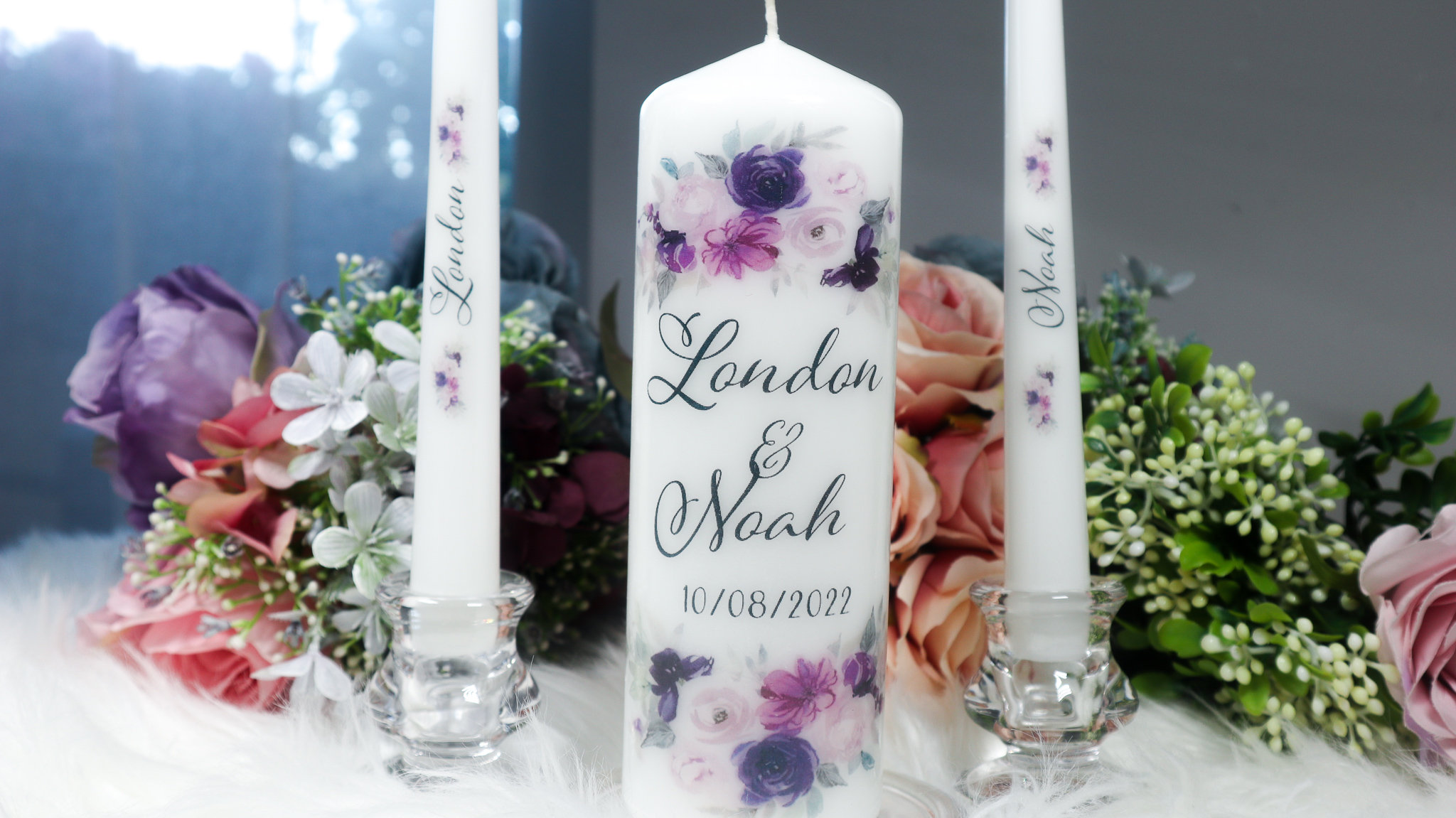 Unity Candle Set Custom Wedding Unity Candle Ceremony Candles ...