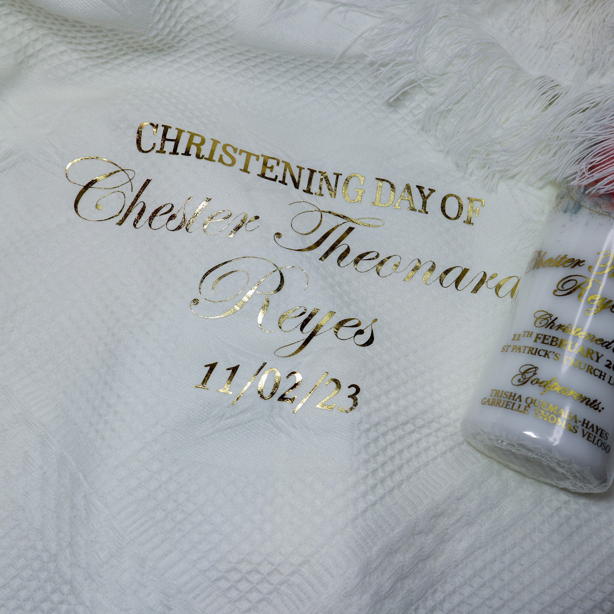 Personalised Christening Baptism Shawl Personalised Christening Blanket ...