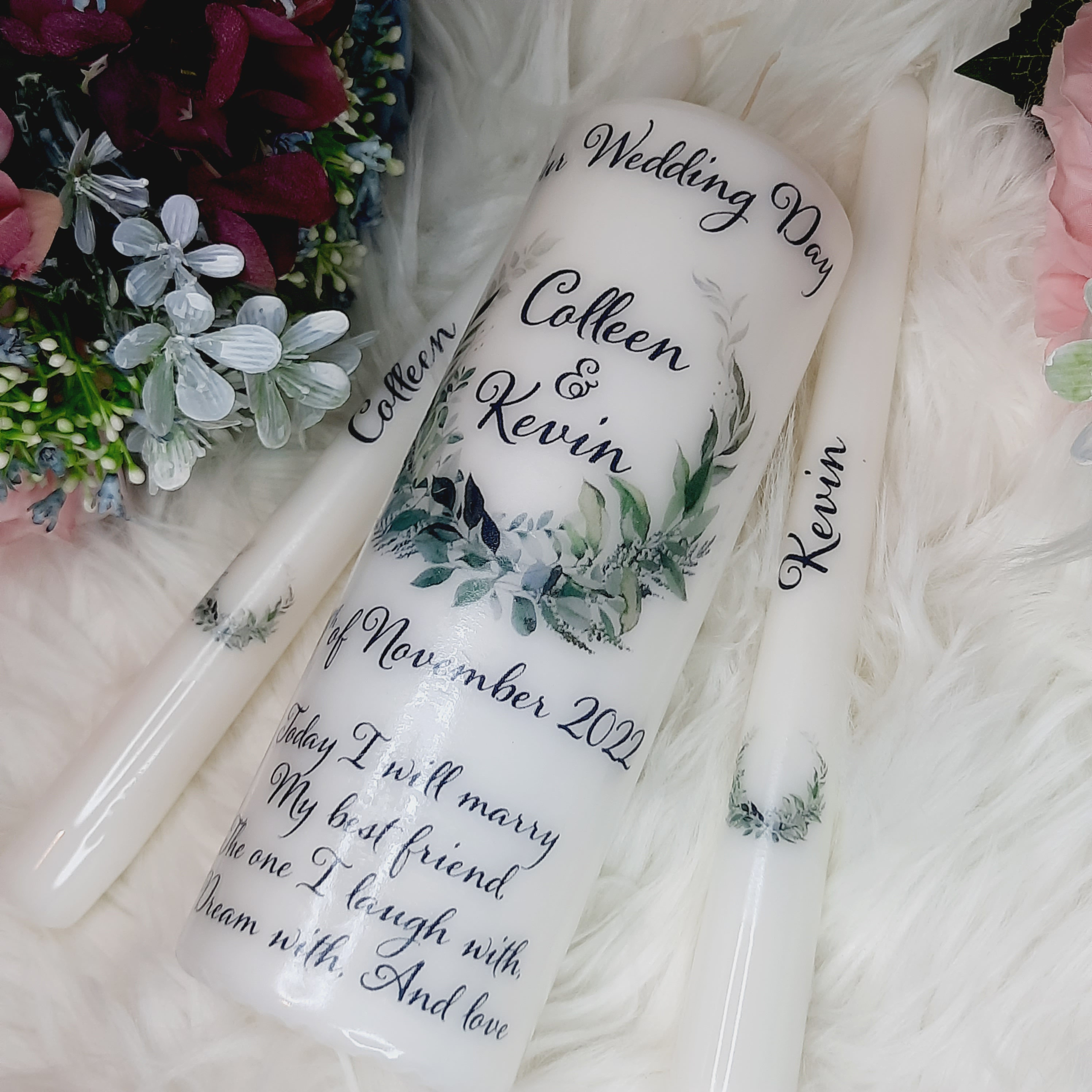 Unity Candle Set Custom Wedding Unity Candle Ceremony - Etsy Ireland