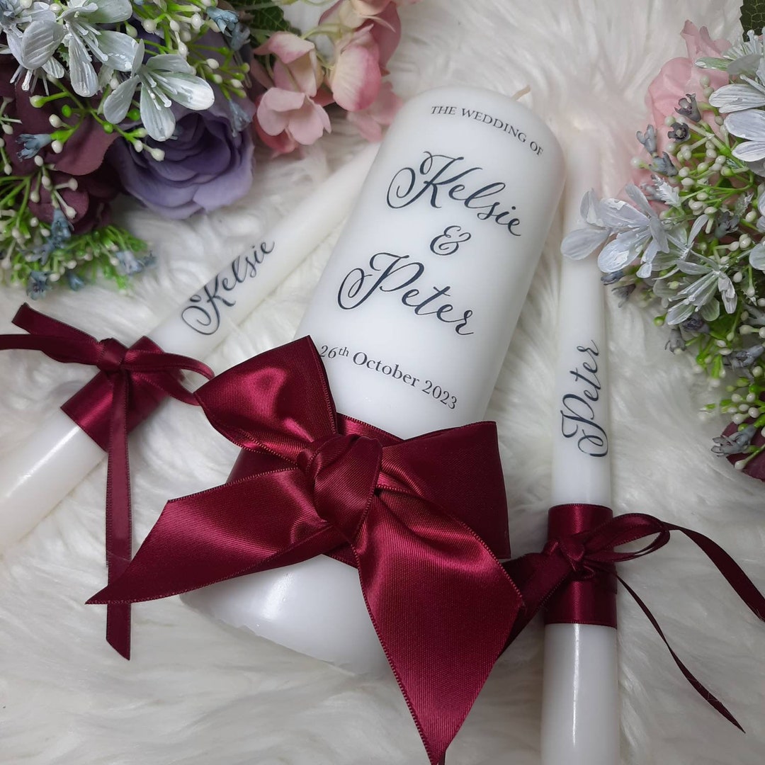 Unity Candle Set Custom Wedding Unity Candle Ceremony Candles ...