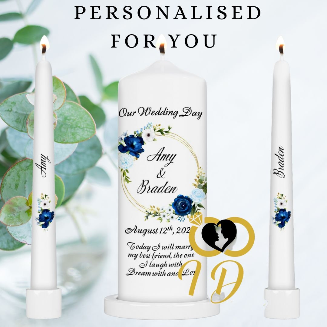 Unity Candle Set Custom Wedding Unity Candle Ceremony Candles ...