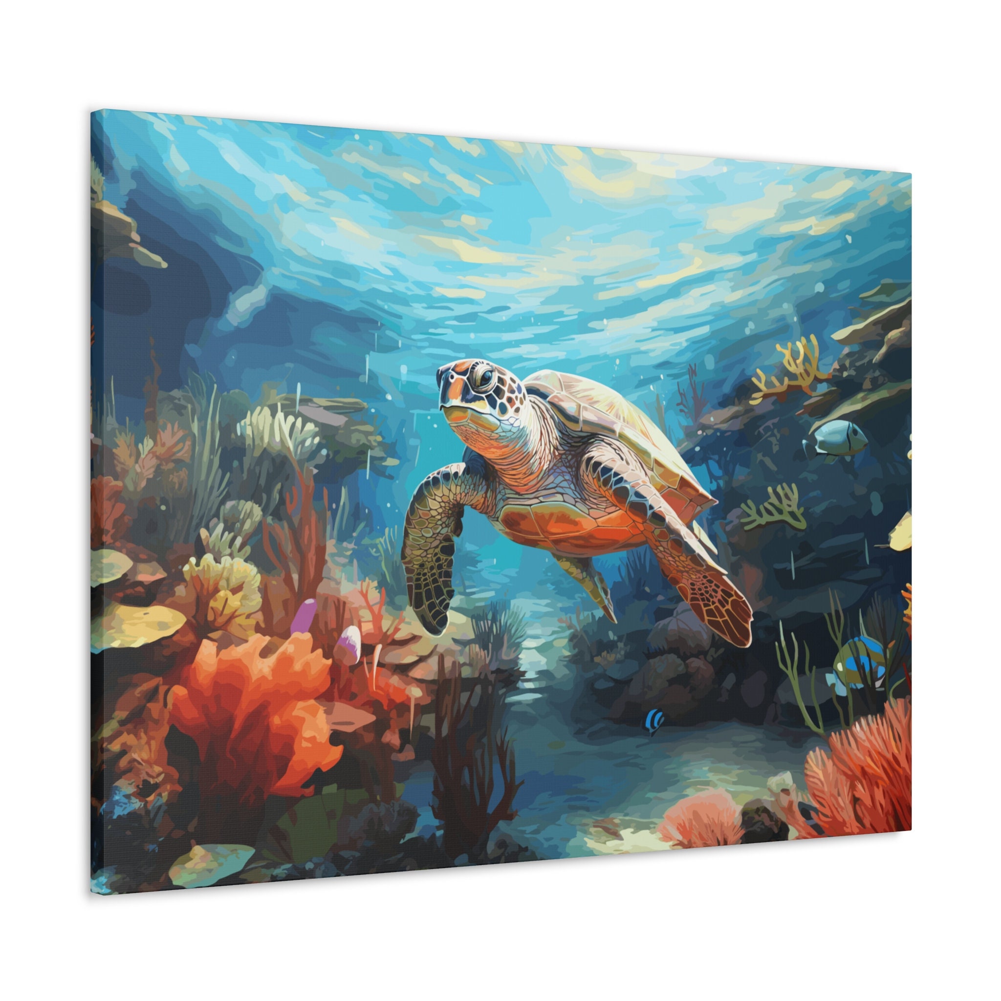 Sea Turtle Wall Art Ocean Fine Artwork Bedroom Decor Home Office ...