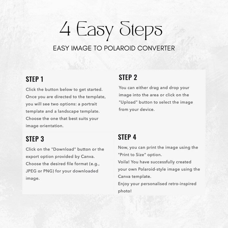 Polaroid Image Converter Cute, Easy, Canva Template, Instax, Polaroid ...
