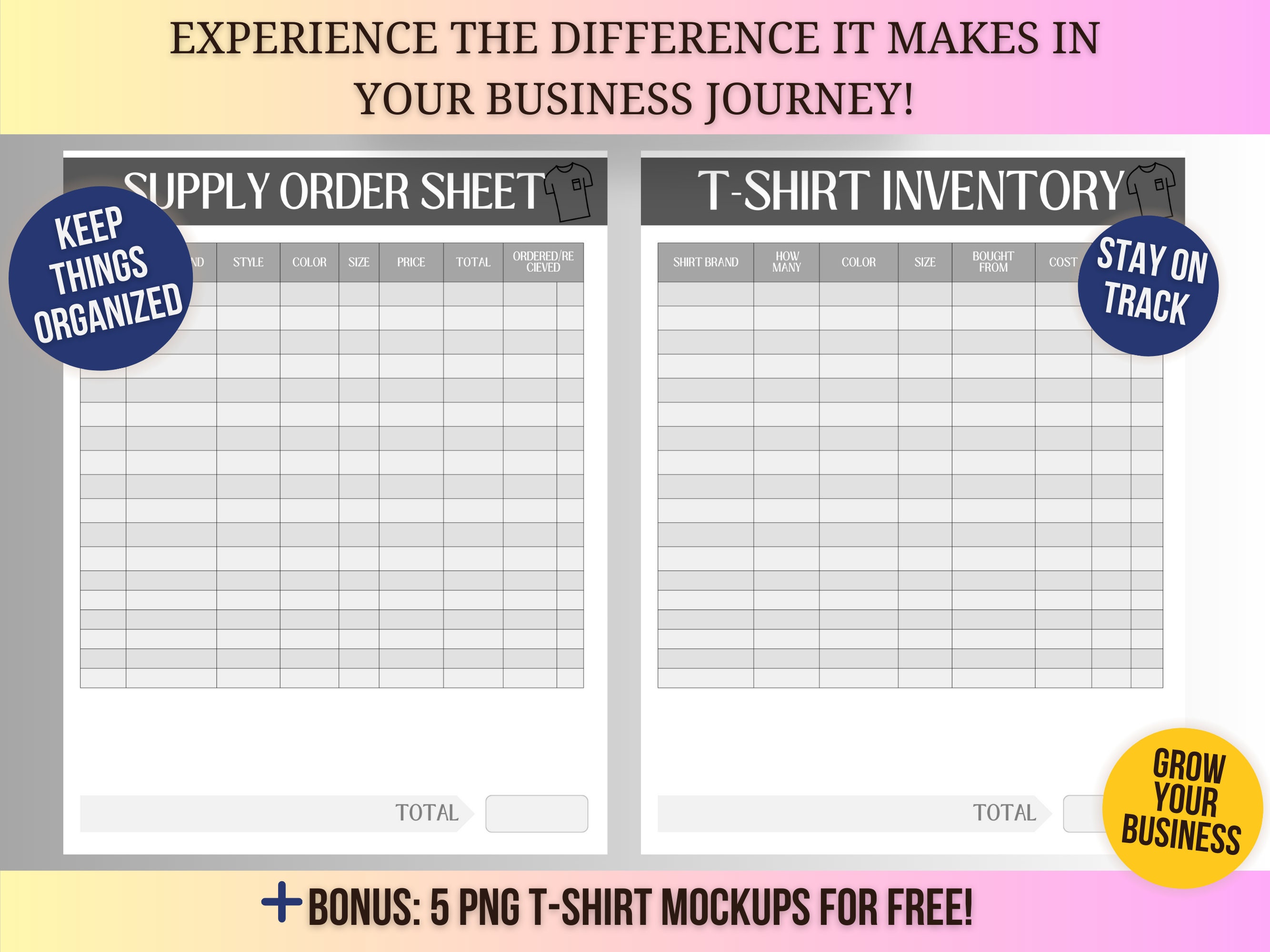 Hustle Entrepreneur Workbook, Inventory Management, Sales Tracker ...