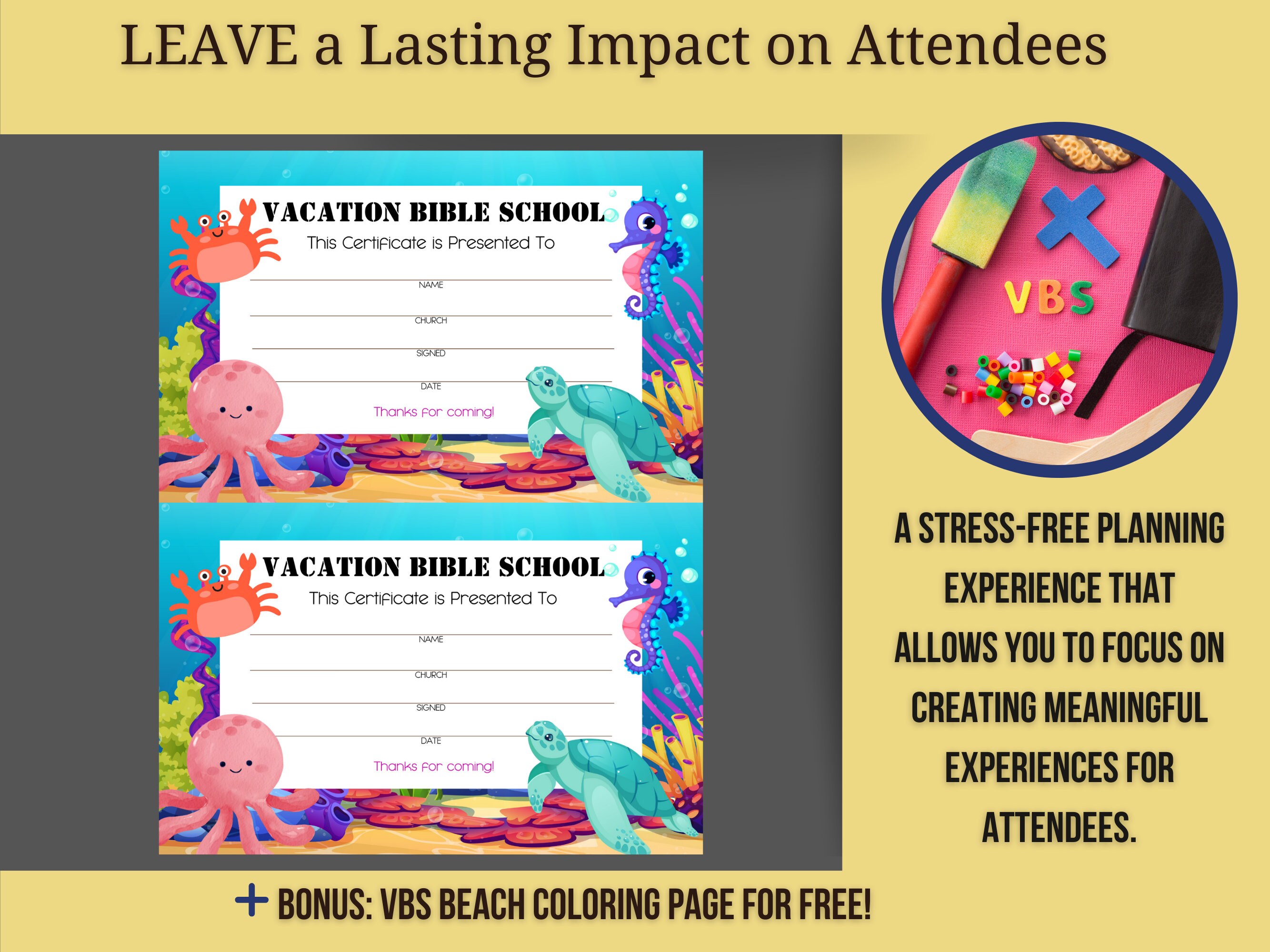 Vacation Bible School Planner Printable, Church Event Organizer ...