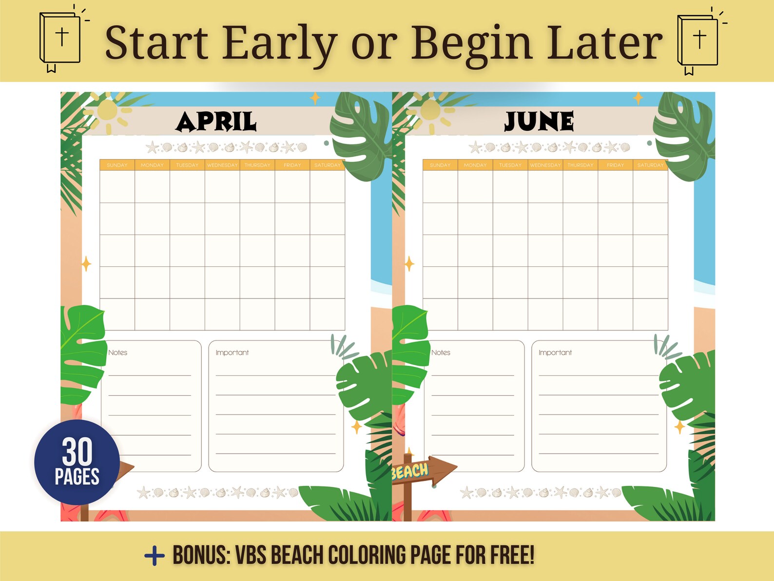 Vacation Bible School Planner Printable, Church Event Organizer ...