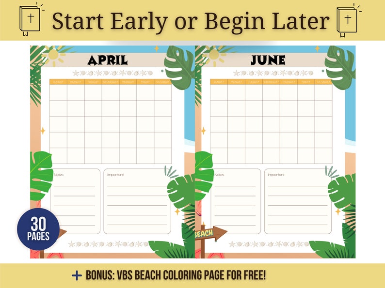 Vacation Bible School Planner Printable, Church Event Organizer ...