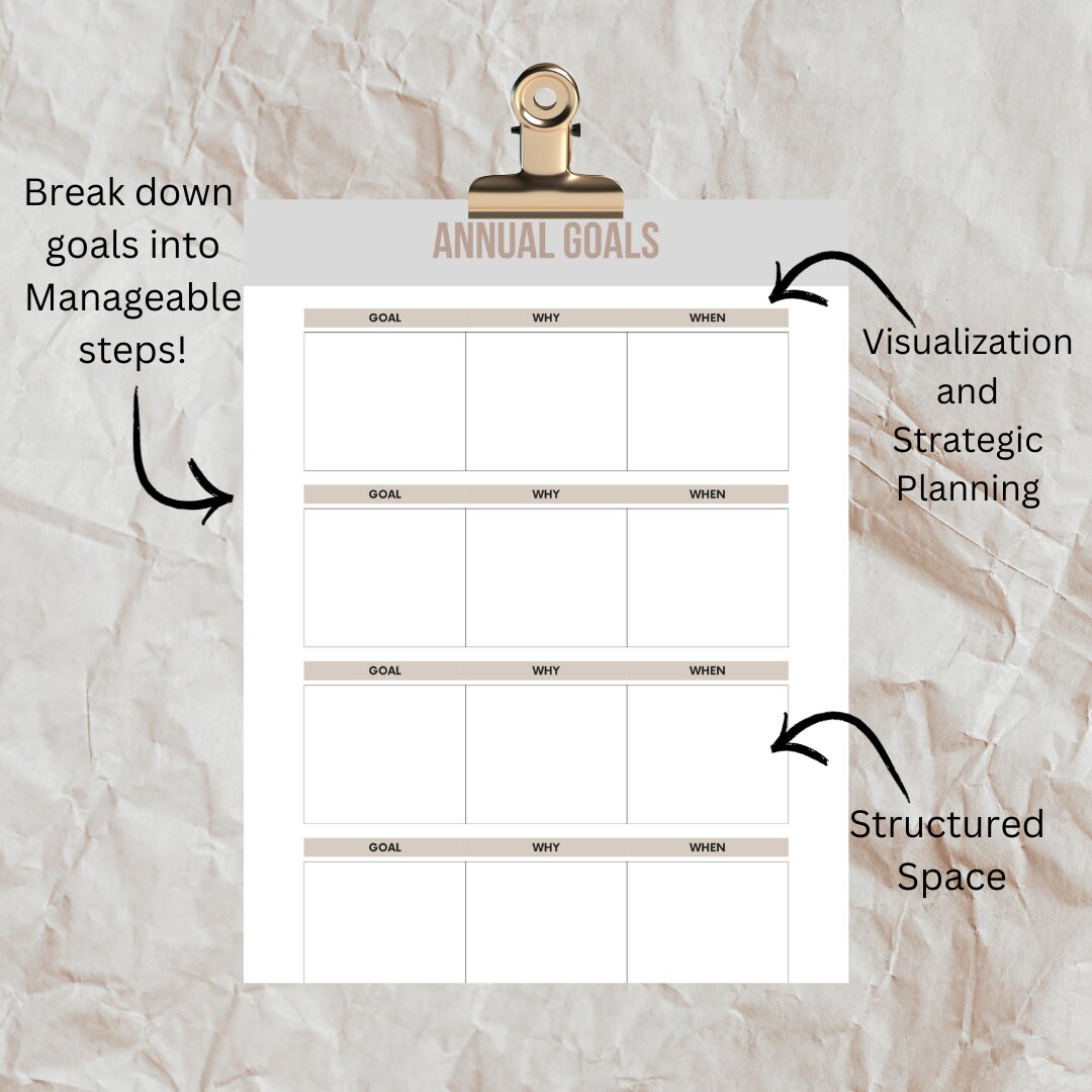 Vision Board Kit, Minimalistic Vision Board and Goal Planner Printable ...