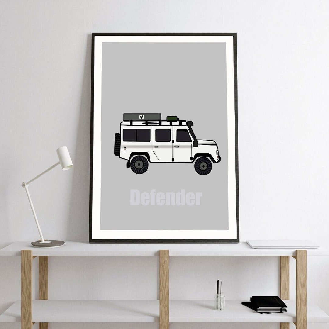 Land Rover Defender 110 Basic Art Print/poster (decoration/ Tshirt/ Hat ...