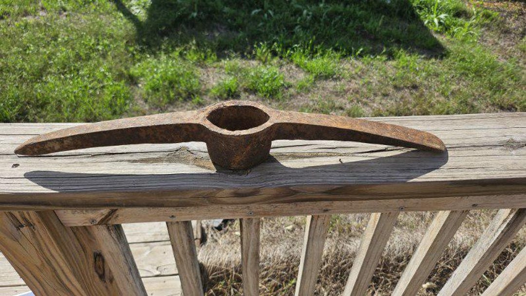 1940s Vintage Pickaxe Head | Rustic Iron Mining Tool Decor, 22.5" - Etsy
