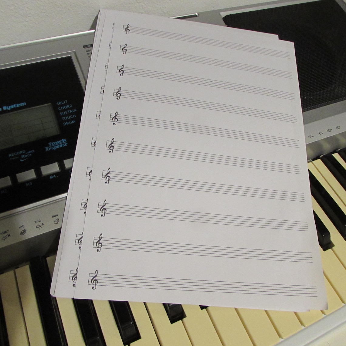 Treble Clef Staff PDF | Printable Sheet Music | Music Paper | Blank ...