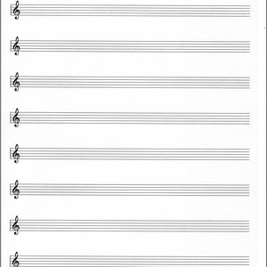 Treble Clef Staff PDF | Printable Sheet Music | Music Paper | Blank ...