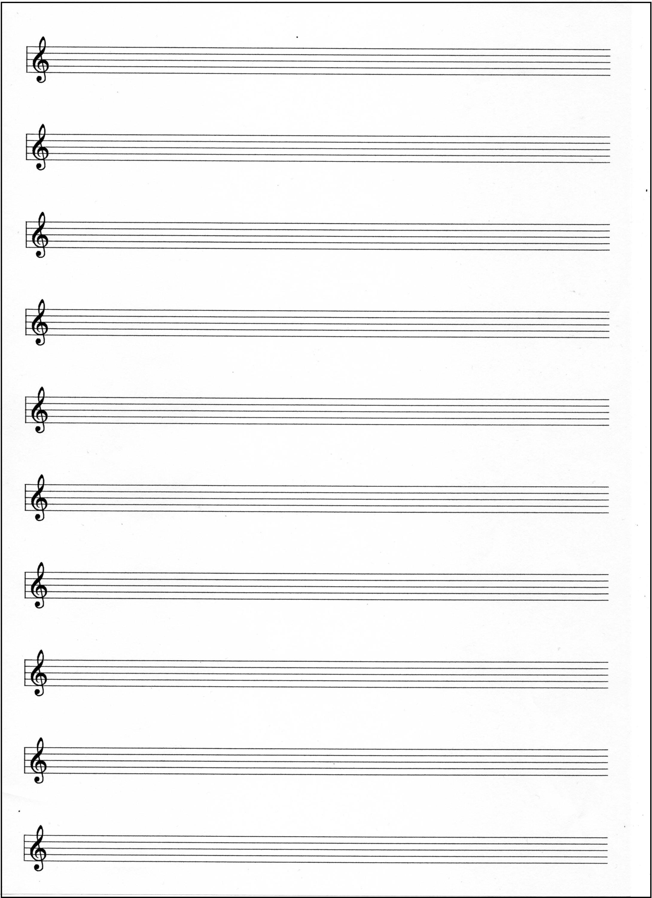 Treble Clef Staff PDF | Printable Sheet Music | Music Paper | Blank ...