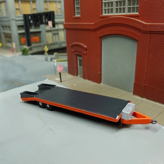 1/87 HO Scale Flatbed Heavy Equipment Trailer. Custom Built Resin 3d ...