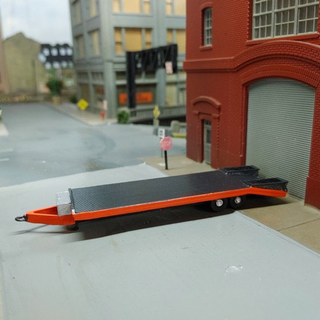 1/87 HO Scale Flatbed Heavy Equipment Trailer. Custom Built Resin 3d ...