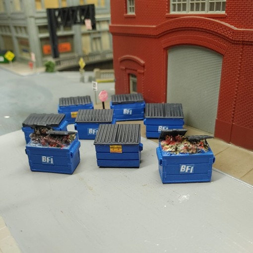1/87 HO Scale Set of 8 BFI Trash Dumpsters. Resin 3d Printed Models. - Etsy